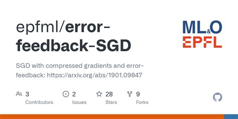 Github Epfmlerror Feedback Sgd Sgd With Compressed Gradients And Error Feedback
