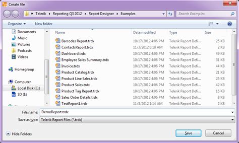 Rendering Report Designed In Standalone End User Report Designer
