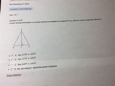 Solved Is There Enough Information To Conclude That The Two