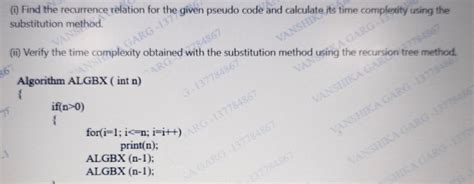 Solved Zi ﻿find The Recurrence Relation For The Given