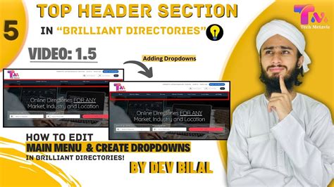 How To Edit Main Menu And Create Dropdowns In Brilliant Directories By Dev Bilal