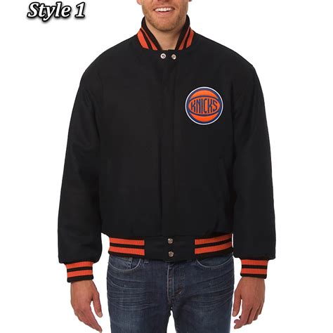 Embroidered New York Knicks Varsity Black Wool Jacket Jackets Masters