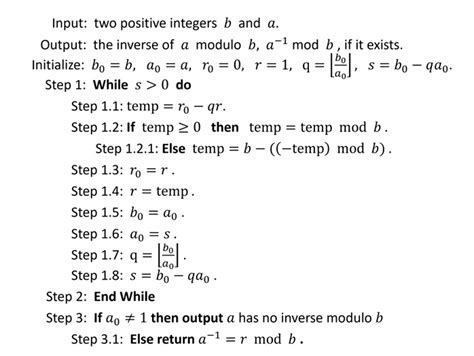 Solved Texts Systematically Calculate The Multiplicative Inverse Implement The Following