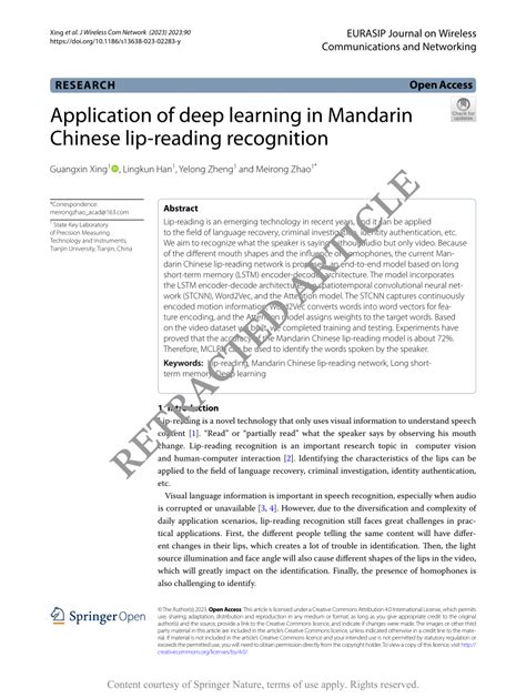 Pdf Retracted Article Application Of Deep Learning In Mandarin
