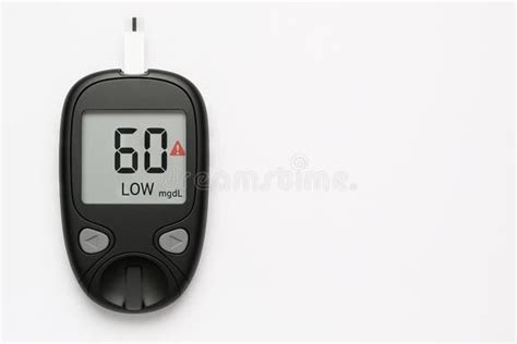 Diabetes Glucose Monitor Displaying Low Blood Sugar Alert Indicating