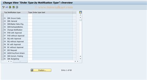 OIM SAP Tcode Order Type By NotifType