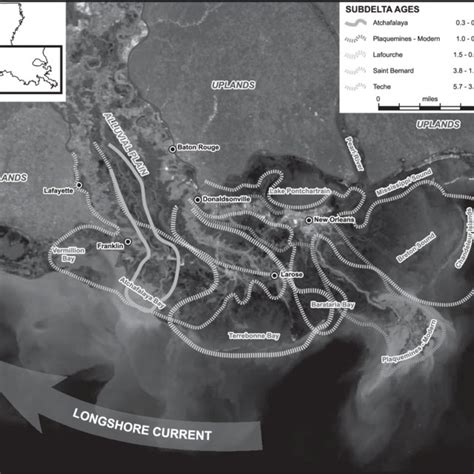 The Mississippi Deltaic Plain Showing Recent Subdeltas And Associated Download Scientific