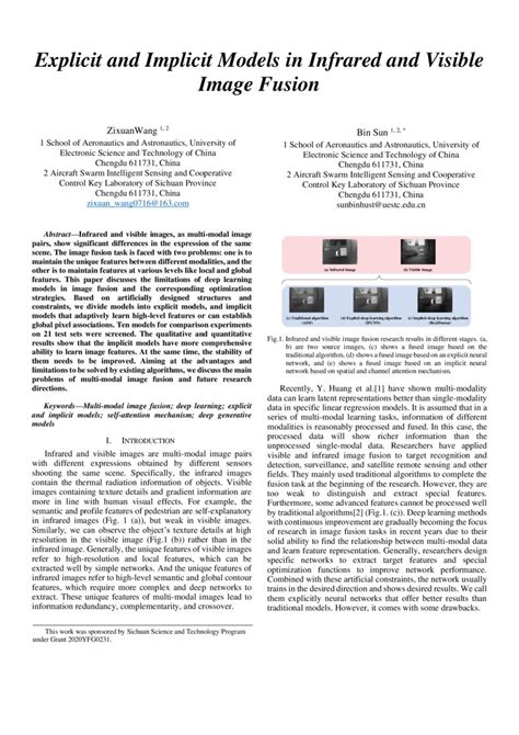 Explicit And Implicit Models In Infrared And Visible Image Fusion DeepAI