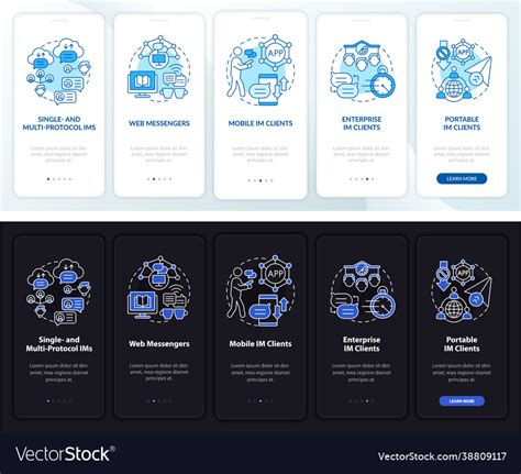 Instant Messaging Service Onboarding Mobile App Vector Image