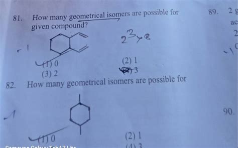 81 How Many Geometrical Isomers Are Possible For Given Compoundr1c1cc
