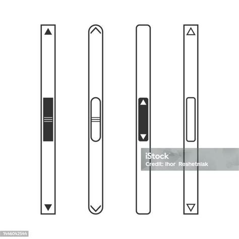 Scroll Bar Scrollbars Isolated On White Background Ui Slider Buttons For Web Progress Down And