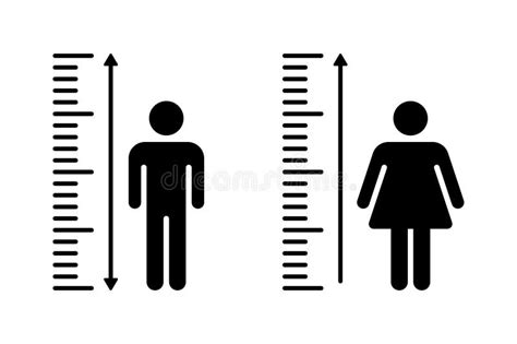 Human Height Icon Set Height Measurement Icon Set Scale Tall Human Height Man And Woman