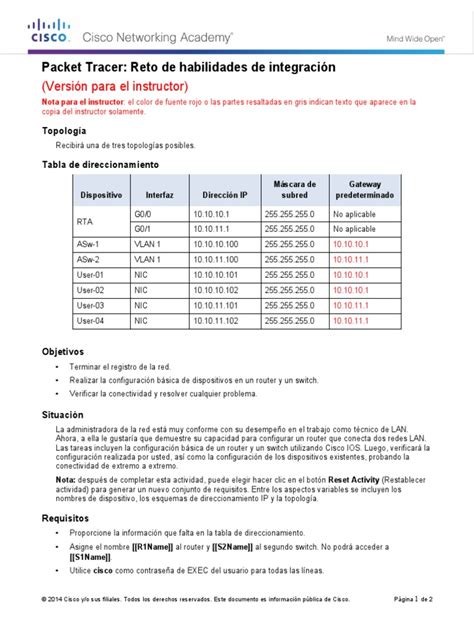 6512 Packet Tracer Skills Integration Challenge Instructions Ig