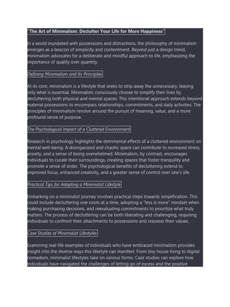 the art of minimalism pdf minimalism happiness