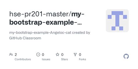 Github Hse Pr Master My Bootstrap Example Angeloc Cat My
