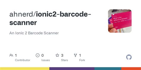 Github Ahnerdionic2 Barcode Scanner An Ionic 2 Barcode Scanner
