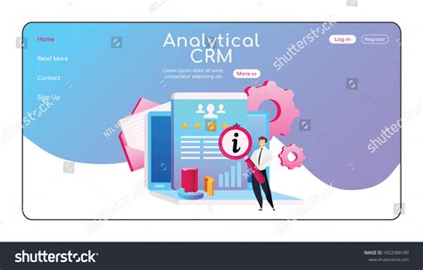 Analytical Crm Landing Page Flat Color Stock Vector Royalty Free 1653388189 Shutterstock