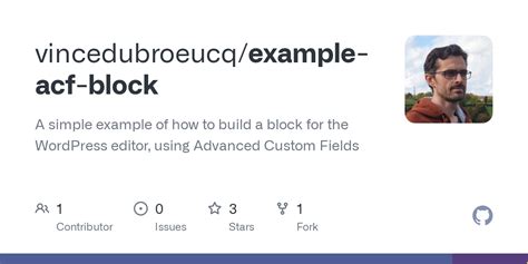 Github Vincedubroeucqexample Acf Block A Simple Example Of How To
