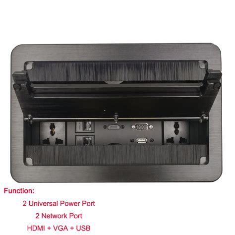 Dubbele Borstel Cover Desktop Socket Aluminium Soc Grandado