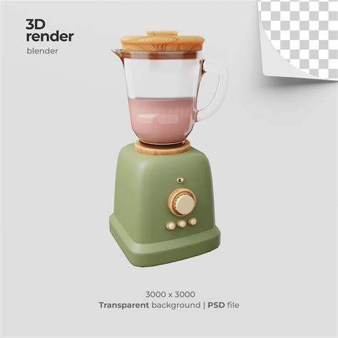 Premium PSD D Render Pastel Green Blender With Transparent Background