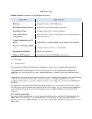 IPv6 Addressing Pdf IPv6 Addressing Module Objective Implement An