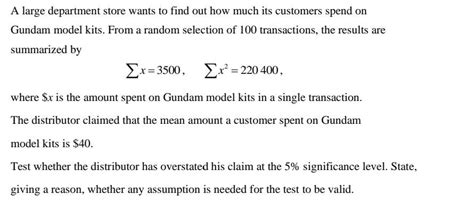 [solved] Advanced Level School Maths Hypothesis Testi