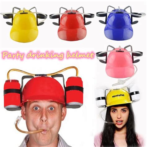 Miners Drinking Hat Lazy Lounge Beer Soda Helmet With Straw Creative Interesting Birthday Party