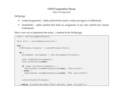 Solved Cs475 Computation Theory Topic 5 Assignment This