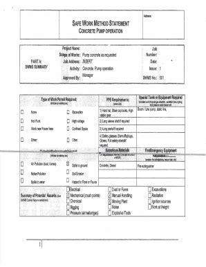 Fillable Online Safe Work Method Statement Part 1 Company DetailsPDF Fax Email Print PdfFiller