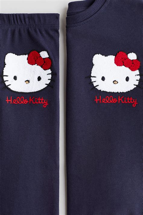 Комплект от памук от две части Тъмносин Hello Kitty ДЕЦА Handm Bg