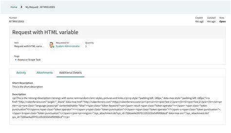 HTML request additonal details workaround servicenow Rubén Ferrero