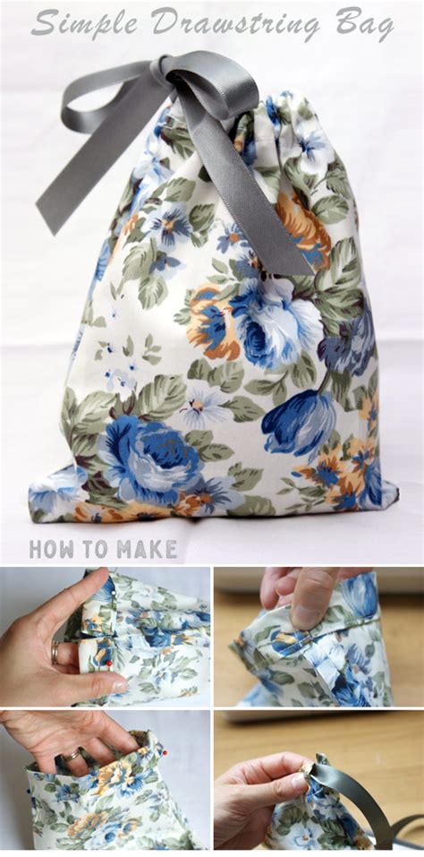 How To Make A Simple Drawstring Bag DIY Sewing Tutorial DIY Tutorial Ideas