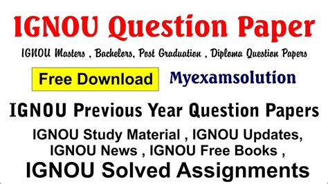 Ignou Question Paper Free Download Ignou Question Paper My Exam Solution
