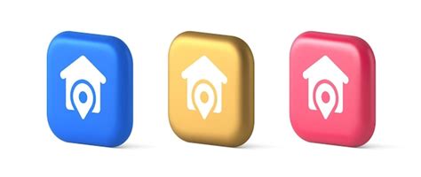 Premium Vector House Location Gps Route Button Distance Navigation