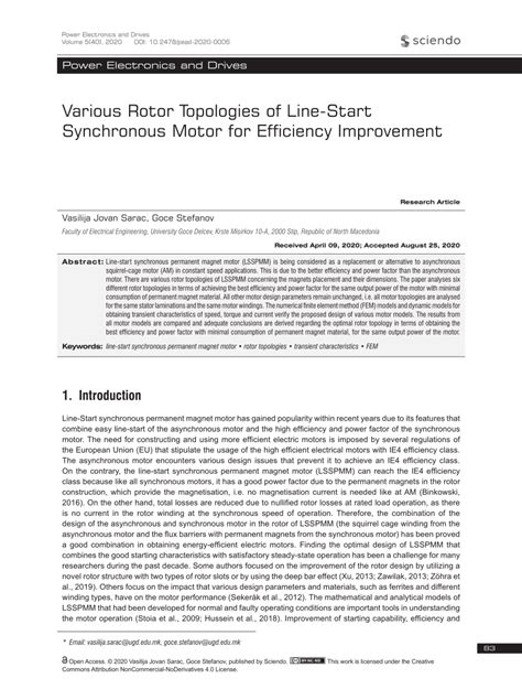pdf various rotor topologies of line start synchronous motor for efficiency improvement