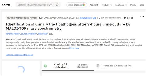 Identification Of Urinary Tract Pathogens After 3 Hours Urine Culture By Maldi Tof Mass Spectrometry
