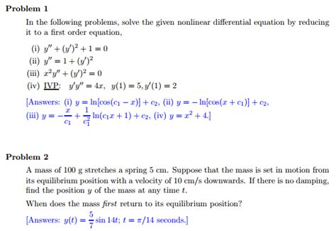 In The Following Problems Solve The Given