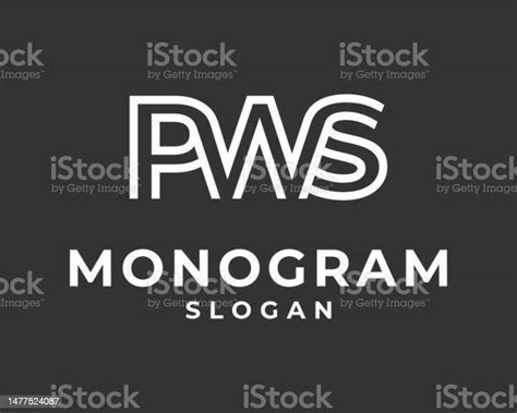 편지 Pws 모노그램 선형 라인 아트 개요 간단한 최소 미니멀리스트 현대 평면 벡터 디자인 일러스트 레이 션 로고에 대한 스톡 벡터 아트 및 기타 이미지 Istock