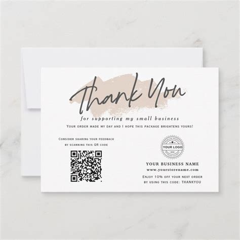 QR Code Social Media Logo Modern Small Bussiness Thank You Card