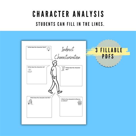 Character Sheet Characterization Template English Graphic Organizer