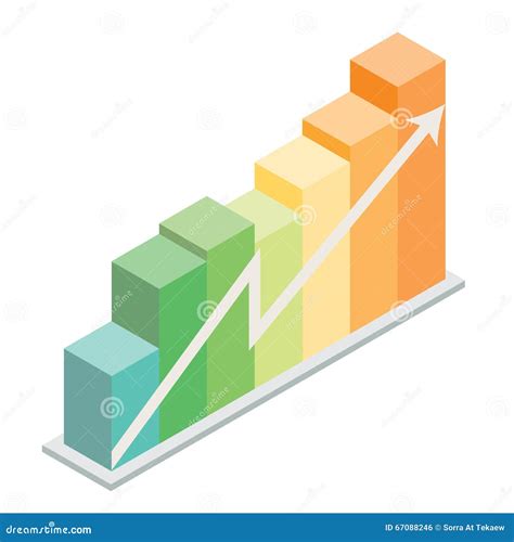 Isometric Column Graph Stock Vector Illustration Of Column