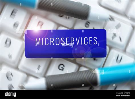 Hand Writing Sign Microservices Business Concept Software Development Technique Building Single