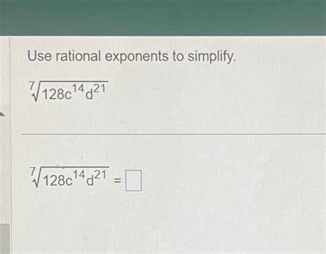 Solved Use Rational Exponents To Chegg