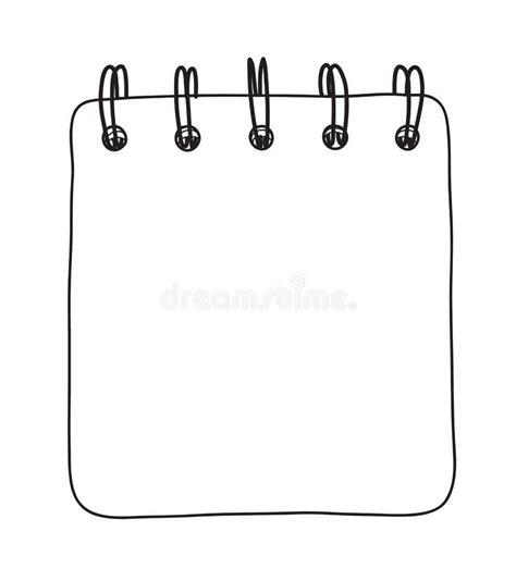 Notebook And Cute Pencil Hand Drawn Vector Line Art Illustration Stock Vector Illustration Of