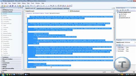 Add A Splash Screen In Visual Basic YouTube