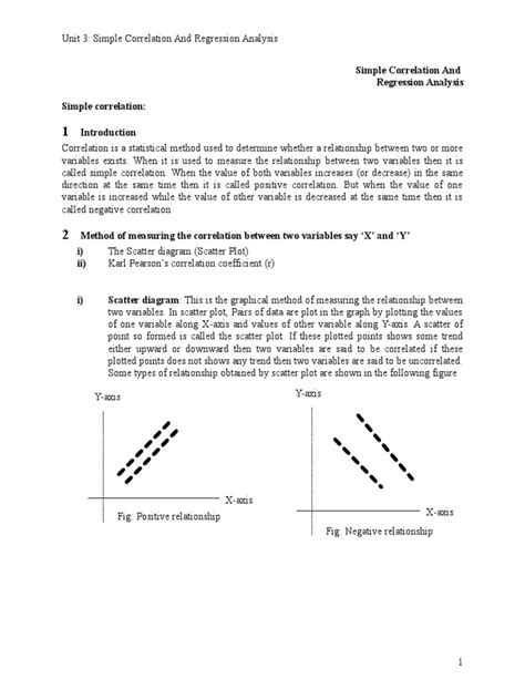 Unit 3 Simple Correlation And Regression Analysis1 Pdf Correlation And Dependence