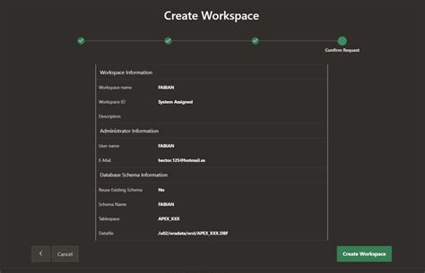 Error Al Crear Un Workspace En Apex 202 En Oracle 12 C Alguien Sabe Como Solucionarlo Stack