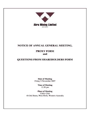 Proxy Form Template Australia PdfFiller