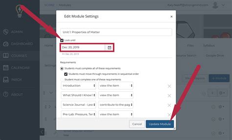 Manage Module Settings Primavera