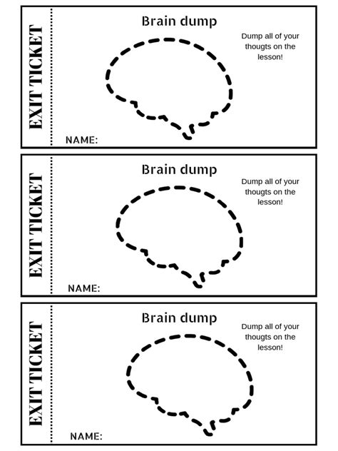 Brain Dump Exit Ticket Pdf